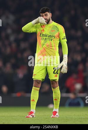 Arsenal goalkeeper David Raya during the Premier League match at the ...