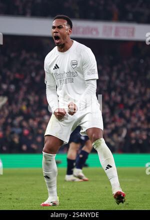 Arsenal's Gabriel celebrates scoring their side's first goal during the ...