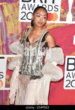 ***EDITORIAL USE ONLY*** Griff attends The BRIT Awards 2024 at The O2 ...