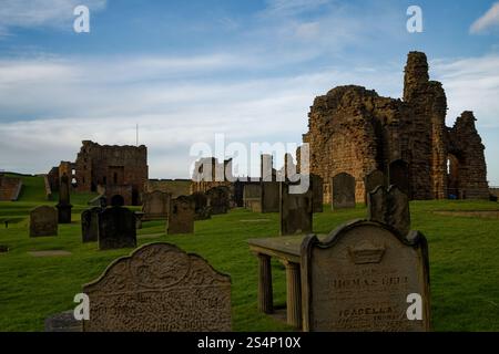 Graveyard in the grounds of Tynemouth Castle and Priory, Newcastle ...