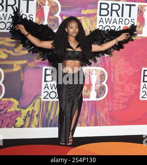 ***EDITORIAL USE ONLY*** Young Athena attends The BRIT Awards 2024 at ...
