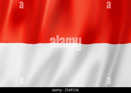 Indonesia flag, three dimensional render, isolated on white. Indonesian ...