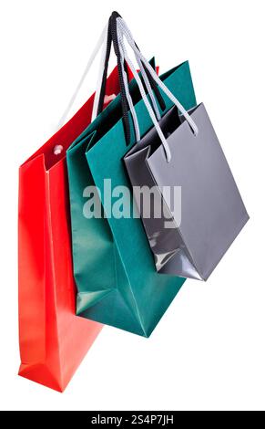 Three paper bags isolated on white Stock Photo - Alamy