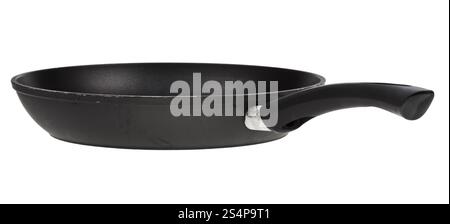 big black fry pan isolated on white background Stock Photo - Alamy