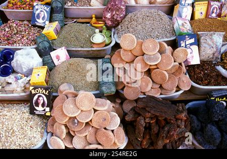 The Souq or Bazzar or Market in the old town of Marrakesh in Morocco in ...