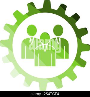 Teamwork Icon. Flat Color Ladder Design. Vector Illustration Stock ...