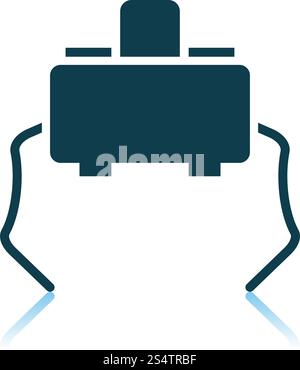 Micro Button Icon. Shadow Reflection Design. Vector Illustration Stock ...