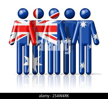 National concept of Australia. On the flag of Australia lies the ...