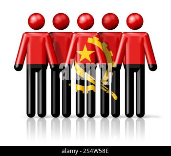 Angola flag on white background with abstract paint brush texture ...