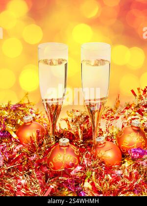 Golden and red colored christmas ornaments Stock Photo - Alamy