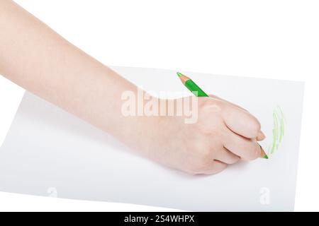 Of a hand that draws on paper with a pencil Stock Photo - Alamy