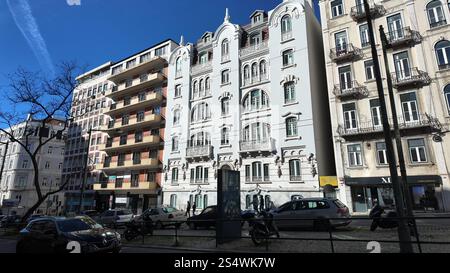 Lisbon residential buildings in Pombaline style with simple facades ...