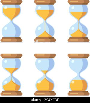 Hourglass animation sprite sheet. Glass clock with falling sand ...
