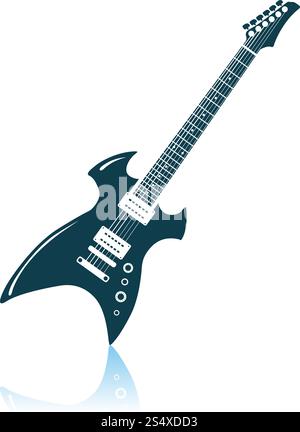 Electric guitar icon. Shadow reflection design. Vector illustration ...