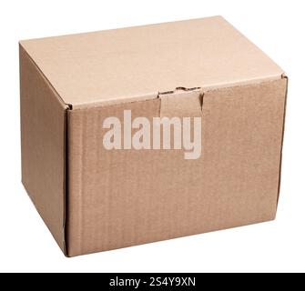 Closed cardboard box isolated on white background. Retail, logistics ...