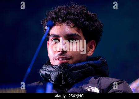 Mohammed Alakel during a press conference at Outernet, London. Picture ...