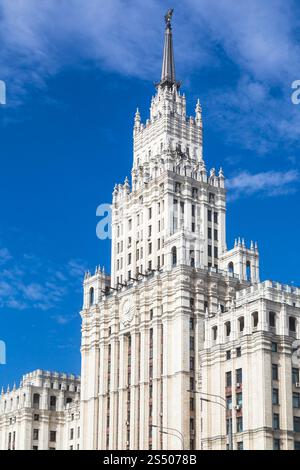 Red Gate Building in Moscow on the cloudy sky background Stock Photo ...