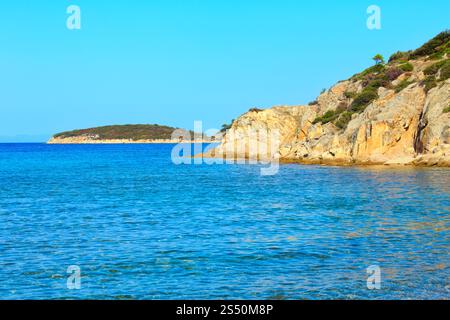 Summer sea view from Trani Ammouda beach (Ormos Panagias, Halkidiki ...