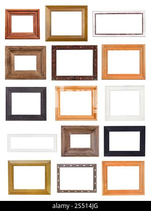 Blank small long white rectangular shaped picture frame hanging on a ...