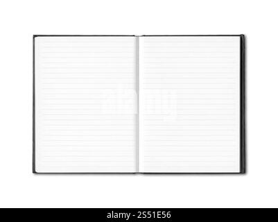 Open empty notebook with lined pages. Close up view. Copy-space Stock ...