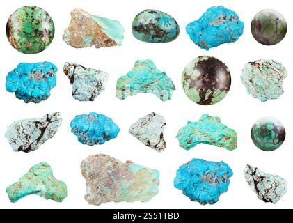 raw blue Turquoise gemstone on white Stock Photo - Alamy