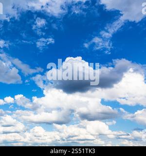 White cumulus clouds on gray sky texture background. Full frame of ...