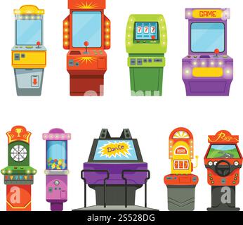 Computer screen template for game with different menu bars illustration ...