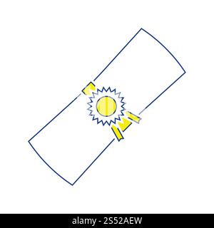 Icon of Diploma. Thin line design. Vector illustration Stock Photo - Alamy