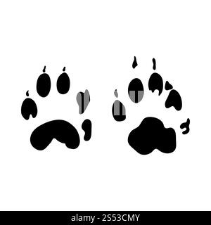 Weasel Footprint. Black Silhouette Design. Vector Illustration Stock ...