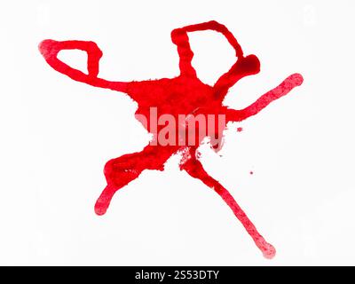 Red ink blot on white background Stock Photo - Alamy