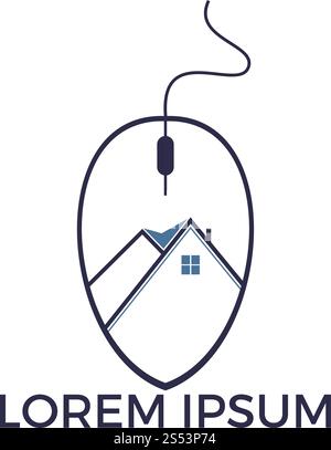 Mouse Home Logo Design. Home Click Logo Design Template Stock Vector ...