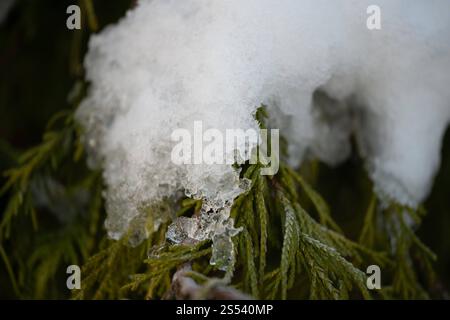 Vereiste Schneedecke in Aachen am 13. Januar 2025. GERMANY - AACHEN ...