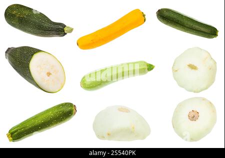 sliced marrow zucchini isolated on white Stock Photo - Alamy