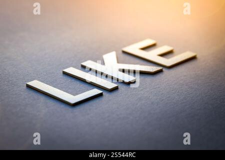 Word like written with white solid letters Stock Photo - Alamy