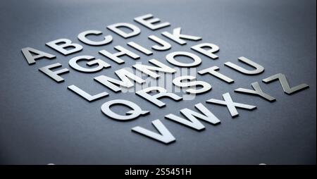 Alphabet made with solid letters. Education background symbol Stock ...