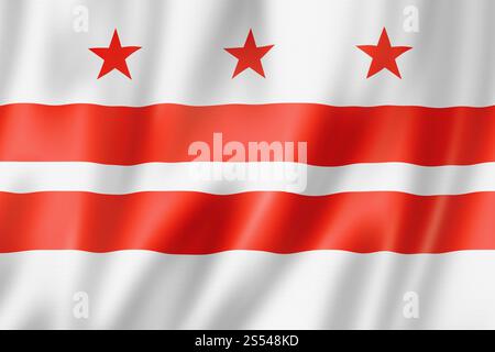 Washington, District of Columbia flag, united states waving banner ...