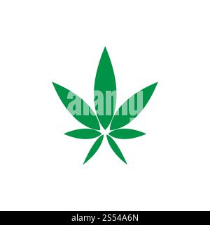 cannabis marijuanna logo vector template Stock Photo - Alamy
