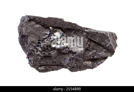 Piece of hard coal closeup isolated on white. Anthracite Stock Photo ...