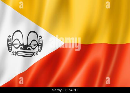 Marquesas Islands flag, French Polynesia. 3D illustration Stock Photo ...