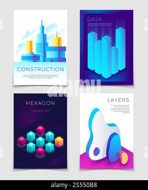 Blockchain. Abstract bright color visualization. Vector graphic ...