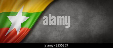 Burma Myanmar flag, 3D illustration, isolated on white Stock Photo - Alamy