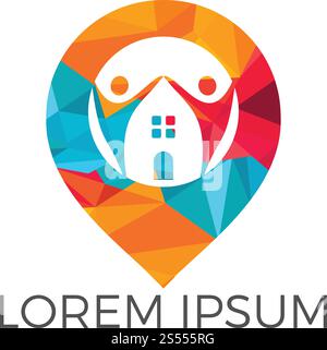 Foster home locator vector logo design. Foster home Pin map symbol ...