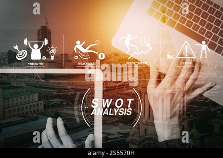 SWOT Analysis virtual diagram with Strengths, weaknesses, threats and ...