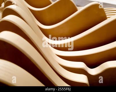 Abstract creative geometric curved shape yellow and light gray color ...