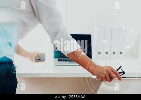 Businessman working and analysis with statistic graph in office Stock ...