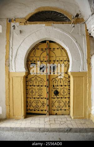 a Marketstreet in the Souq, Market or bazaar in the Old City of Tunis in north of Tunisia in ...