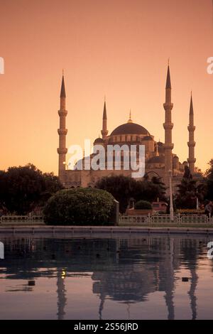 the Sultan Ahmed Mosque or Blue Mosque in the old town of the city ...