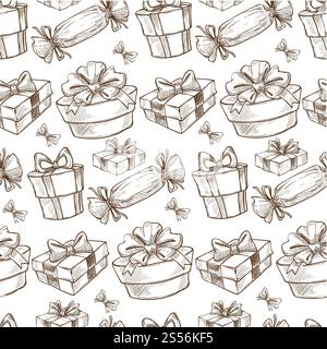 Birthday gifts box seamless pattern for Christmas wrapping paper and ...