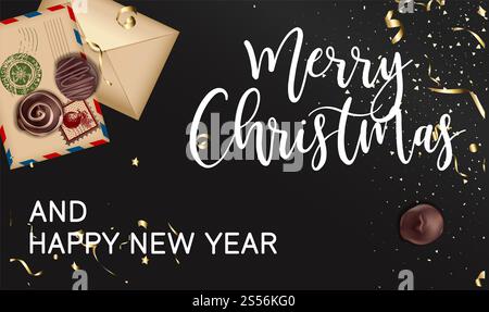 Merry Christmas calligraphic text Merry Christmas with creative ...