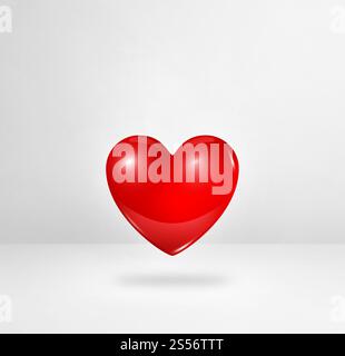 Red heart on a white background, 3d render, 3d illustration Stock Photo ...